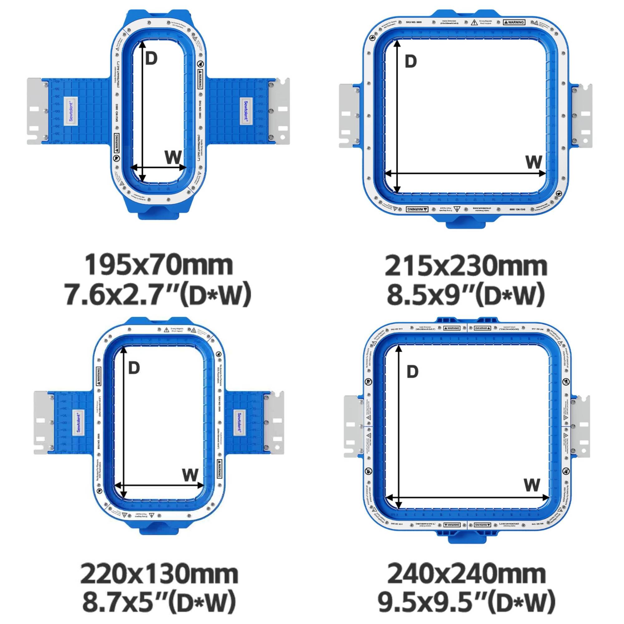 Sewtalent Magnetic Embroidery Hoops for BAI Mirror & Vision Machines ...